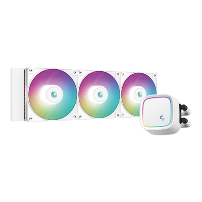 DeepCool LE720 White AIO Cooler, 3x120mm ARGB PWM Fan, Copper Heatsink ...