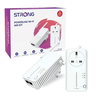 Strong POWERLWF600DUOUK AV600 WI-FI Passthrough Powerline Kit (2 Pack ...